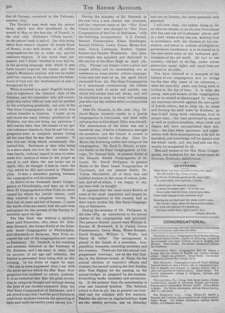 Baltimore’s Historic Shearith Israel Congregation: The Origins and ...